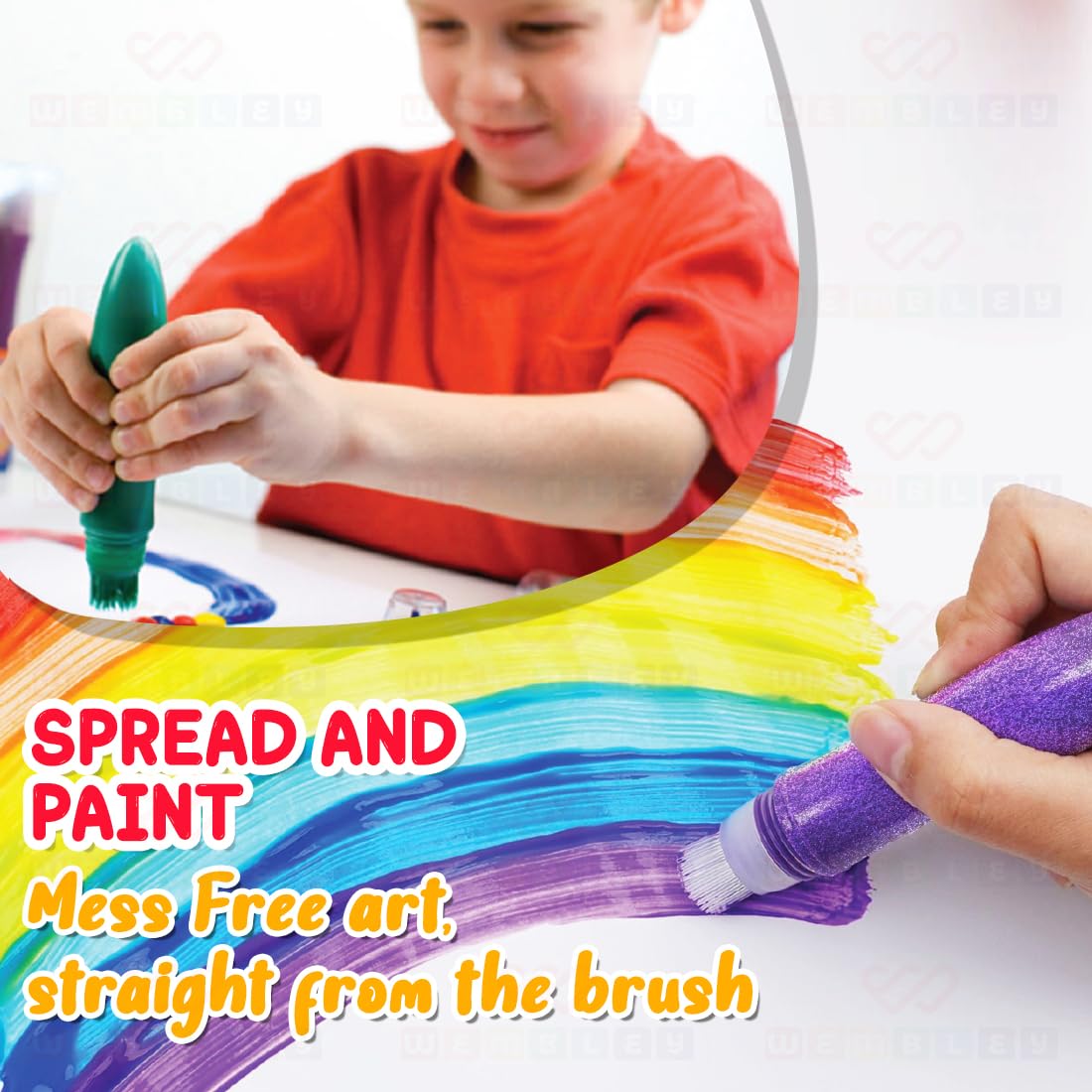 Mess-Free Squeeze Brush Set for Kids (5 Paint Brushes) – Wembley Toys