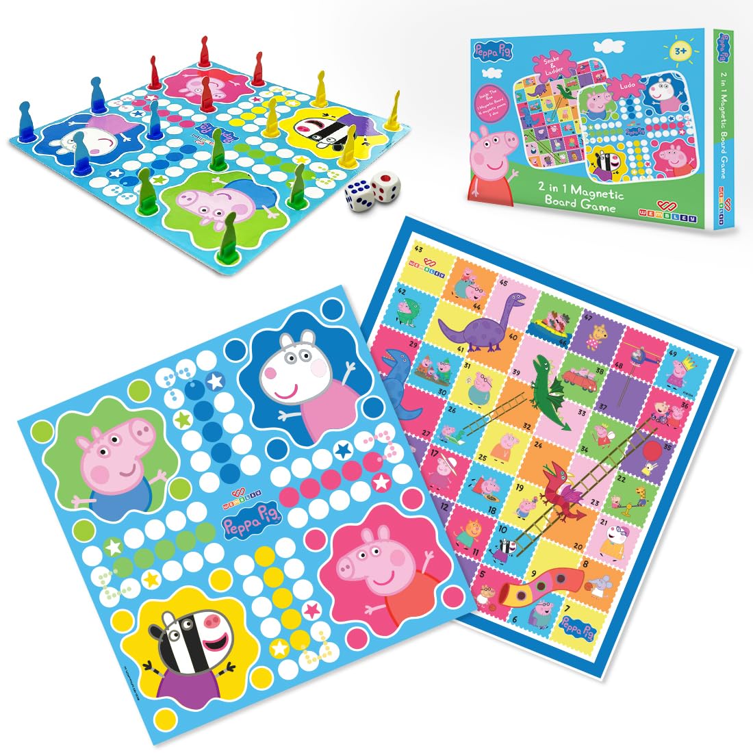 Peppa Pig Magnetic 2 in 1 Ludo & Snake & Ladder Board Game – Wembley Toys